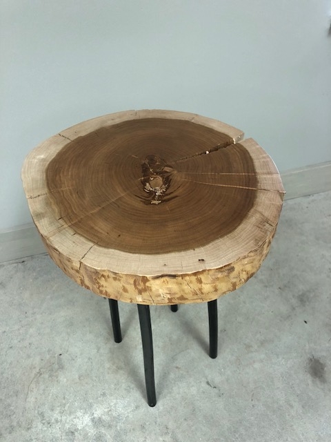 Live Edge Cross Section Side Table | Chagrin Valley Custom Furniture