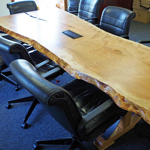 Custom Live Edge Cherry Conference Table | Chagrin Valley Custom Furniture